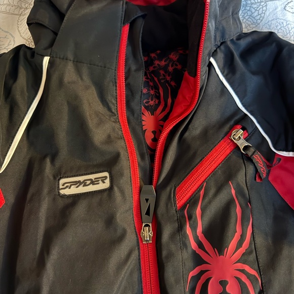 Spyder | Jackets & Coats | Spyder Black And Red Jacket With Spider ...